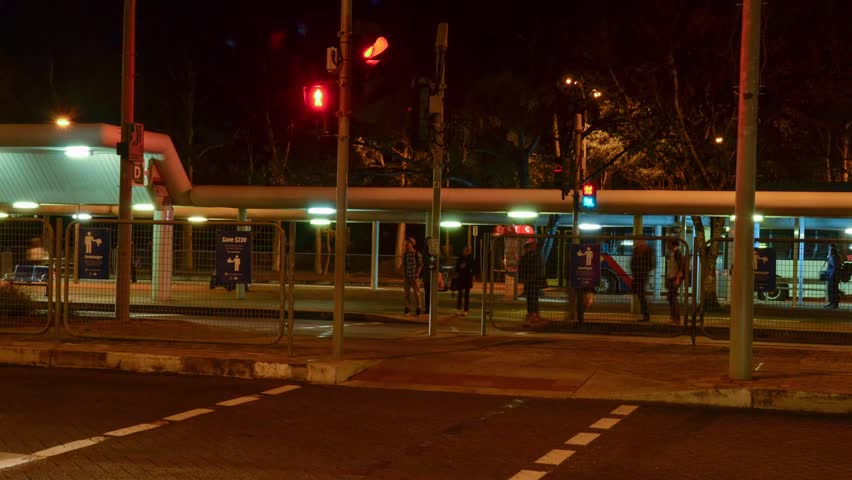 Bus Station Night Time Time Stock Footage Video (100% Royalty-free ...