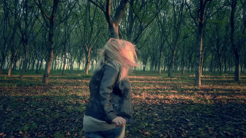 Scared Afraid Female Woman Runs Stock Footage Video (100% Royalty-free ...