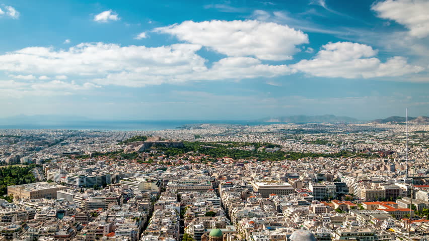 Panoramic View of Athens, Greece. Stock Footage Video (100% Royalty ...