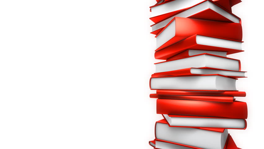 Red Books Stack (Loop). Red Books Piled. Seamless Loop, With Copy Space ...