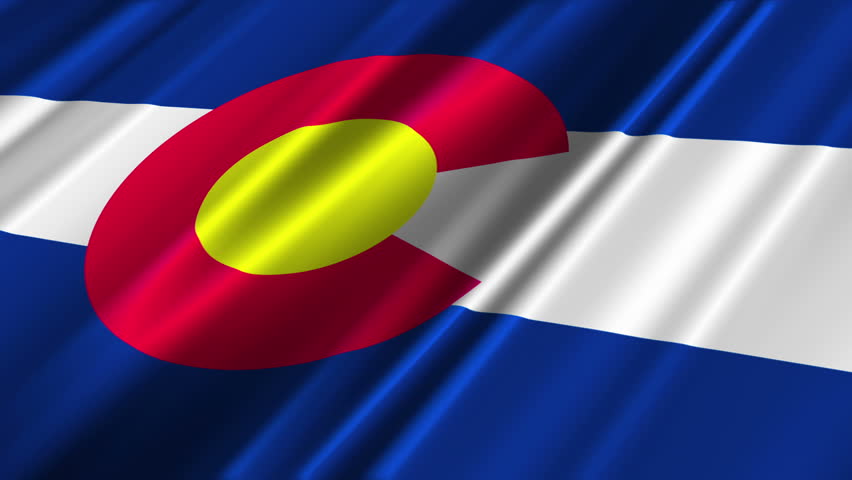 Waving Flag Of The US State Of Colorado With A Stylised Design ...