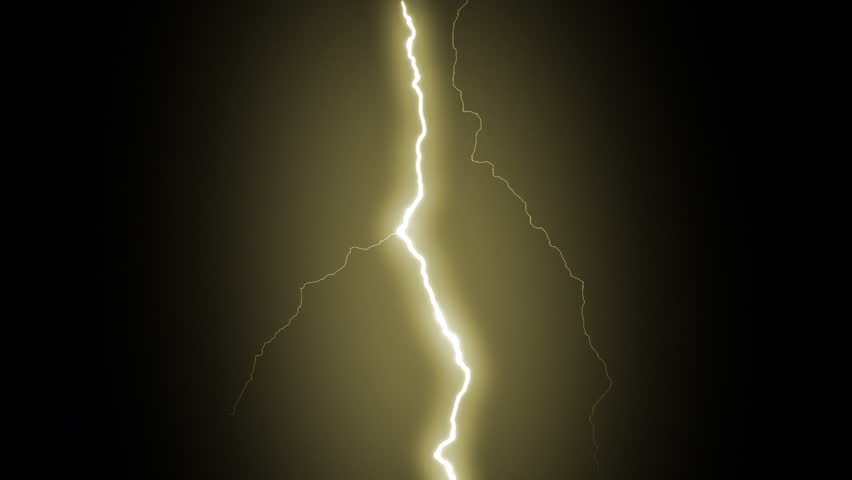 Overhead View Of Multiple Branching Lightning Effect Electric Arcs