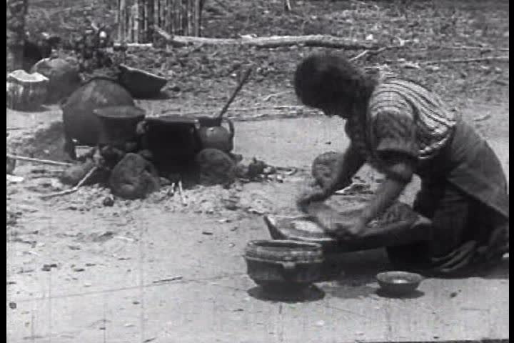 Native Americans Cook And Make Tortillas In Guatemala In The 1930s ...