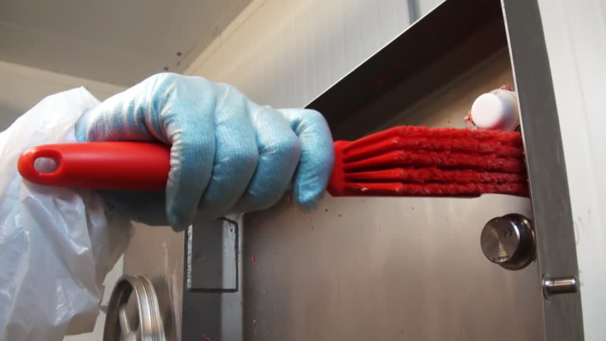 Cleaning Meat Slicer Meat Red Stock Footage Video (100% Royalty-free ...