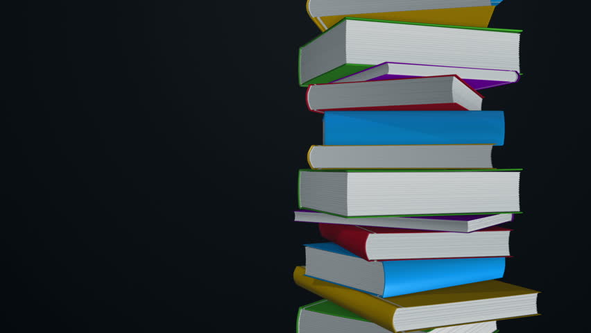 Colorful Books Stack On White (Loop). Colorful Books Piled. Seamless ...