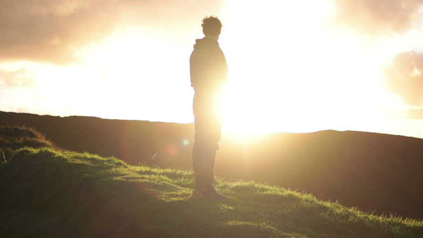 Young Caucasian Man Staring Into Stock Footage Video (100% Royalty-free ...