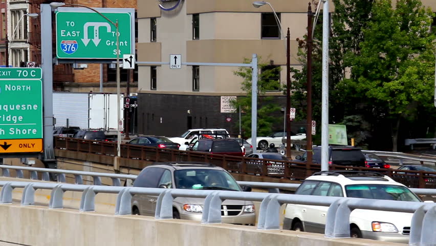 Traffic in Downtown Pittsburgh, Pa. Stock Footage Video (100% Royalty ...