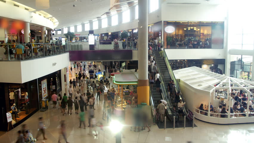 Crowd in Shopping Mall, Time Stock Footage Video (100% Royalty-free ...