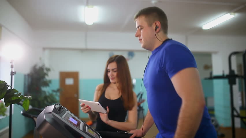 People Training In Fitness Club, Gym And Sport Activity. Young Man ...