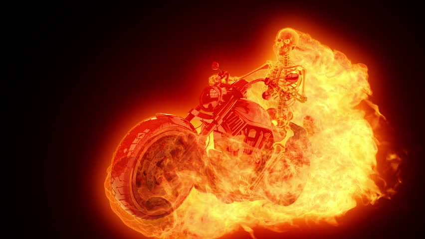 Skeleton Biker On Fire 1 Stock Footage Video 1465609 | Shutterstock