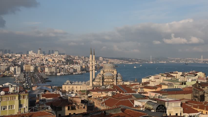 ISTANBUL, TURKEY - NOVEMBER 27: Eminonu District Panorama On November ...