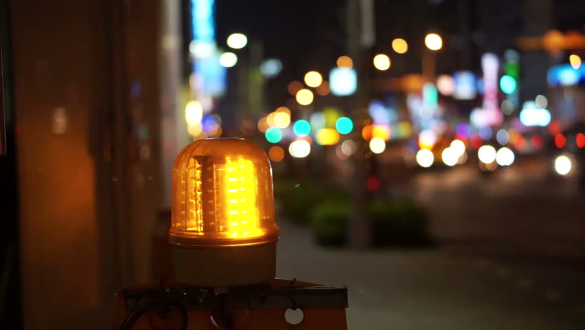 Construction Warning Light Blinking for Stock Footage Video (100% ...