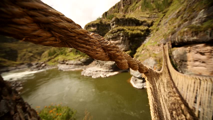 PERU: Inca Grass Bridge Q'Eswachaka Over The River Apurimac In The ...