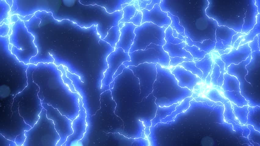 4k Electric Lighting Energy Animation, Blue Color. Stock Footage Video ...