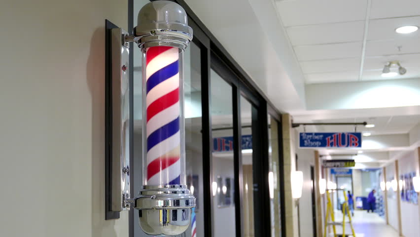 Barbershop Pole Spinning At Barber Shop Стоковые футажи для видео ...