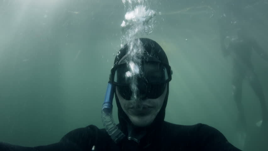Freediving Drowning and Sinking Deep Stock Footage Video (100% Royalty ...