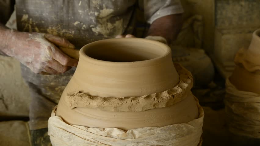 Traditional Pottery Making In Bahrain Stock Footage Video 15285541 ...