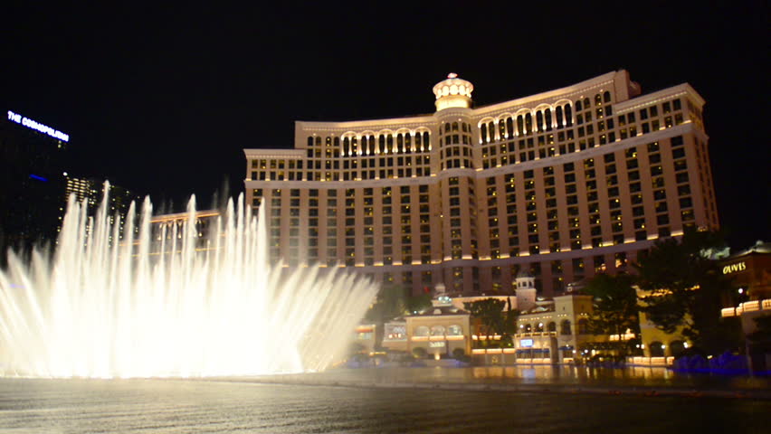 Las Vegas, Nevada - April 2017: Fountains Of Bellagio. Fountains At ...
