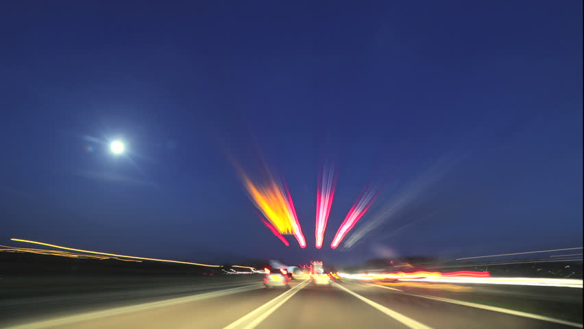 Driving Car Night Time Lapse Stock Footage Video (100% Royalty-free ...