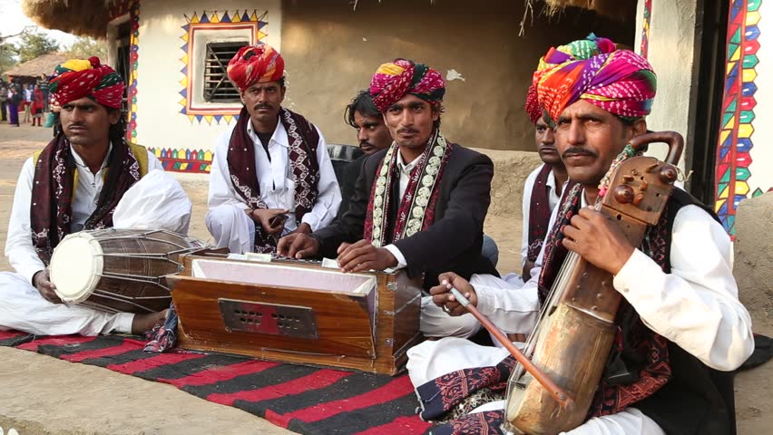 Udaipur, India - December 24, 2015 : Group Of Traditional Folk Singers ...