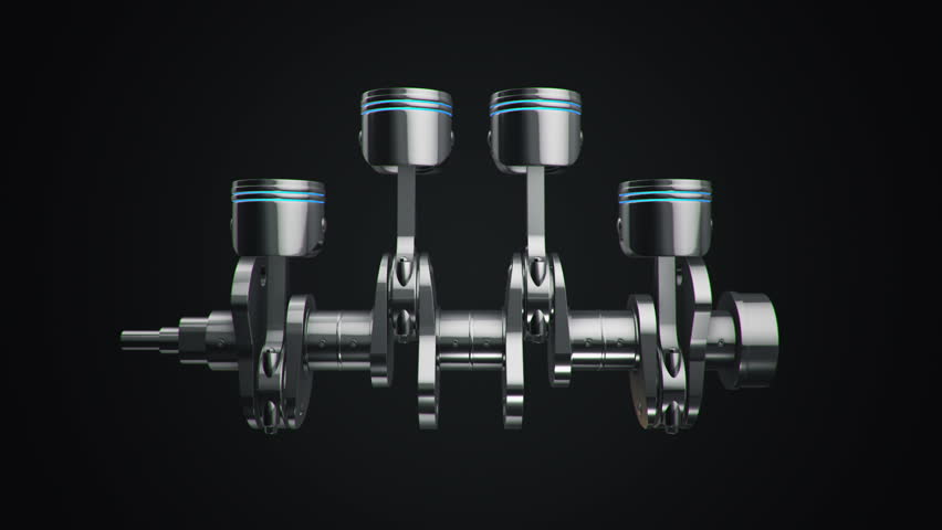 Animation Movies Of Engine Pistons On A Crankshaft. Animation Of ...
