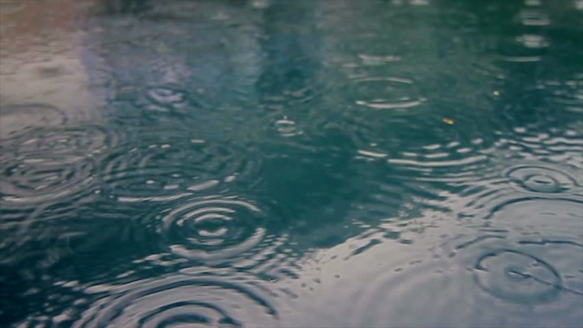 Closeup Footage Rain On Water Surface Stock Footage Video 2924485 ...