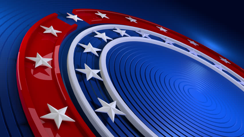 Looping Republican Party Symbol Crest Over American Flag Animated ...