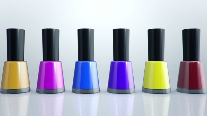 Animation Of Moving Colorful Nail Polish Bottles. Animation Of Seamless ...