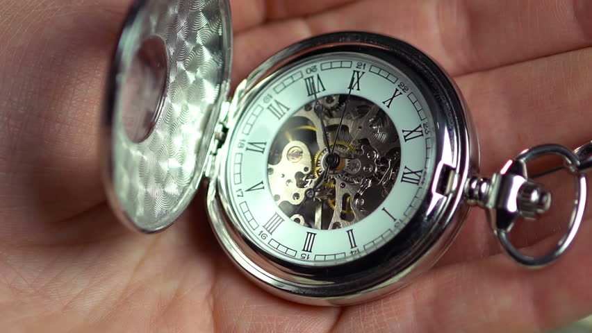 Old Silver Pocket Watch With The Second Hand Moving. Stock Footage ...