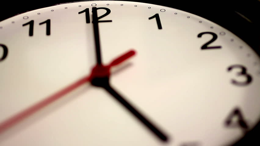 Clock Minute, Second And Hour Hands Moving Fast. Animated Clock In ...