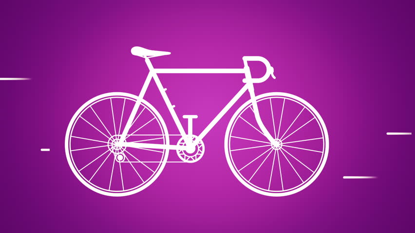 Animation Of Fast Ride Bicycle In Drawing Style. Animation In Stop ...