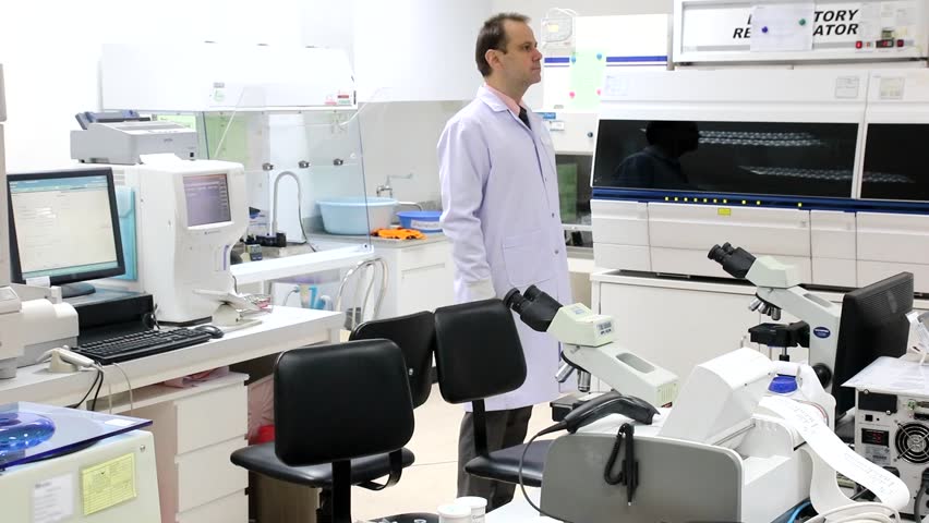 Woman Working In The Modern Medical Laboratory. Medical Staff Working ...