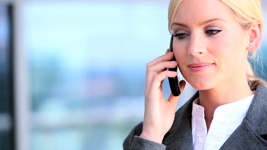 Close Up Of Ambitious Female Caucasian Business Executive Calling On A ...