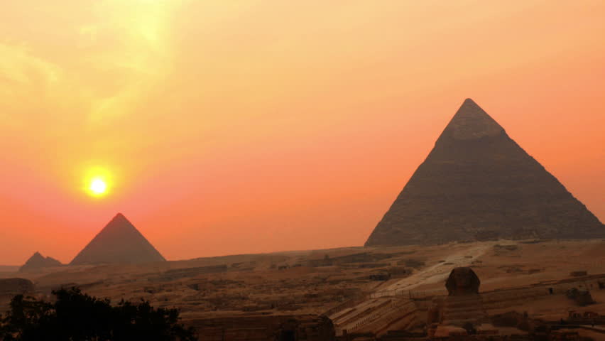 Zoon Out - Time Lapse Of Sunset - The Great Pyramids Of Giza - Egypt ...