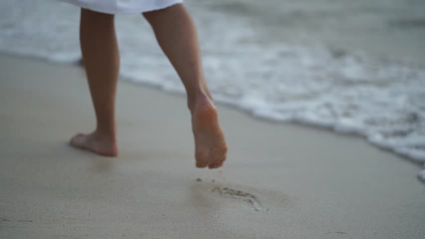 Walking On Sand, Footsteps In Sand Stock Footage Video 4377719 ...