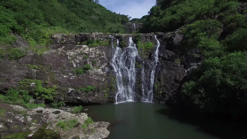 Sept Cascades Tamarin Falls Mauritius Island. Aerial View. 4k UHD ...
