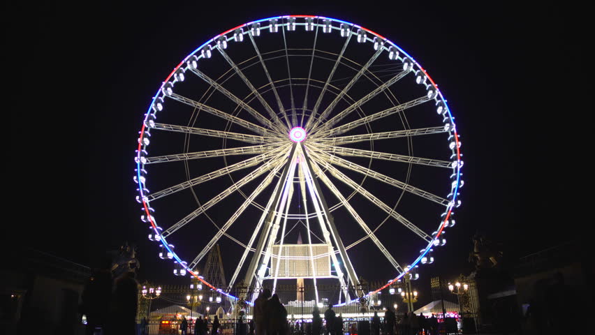 Budapest Eye The Giant Ferris Wheel In The Moon Light. (Aerial). This ...