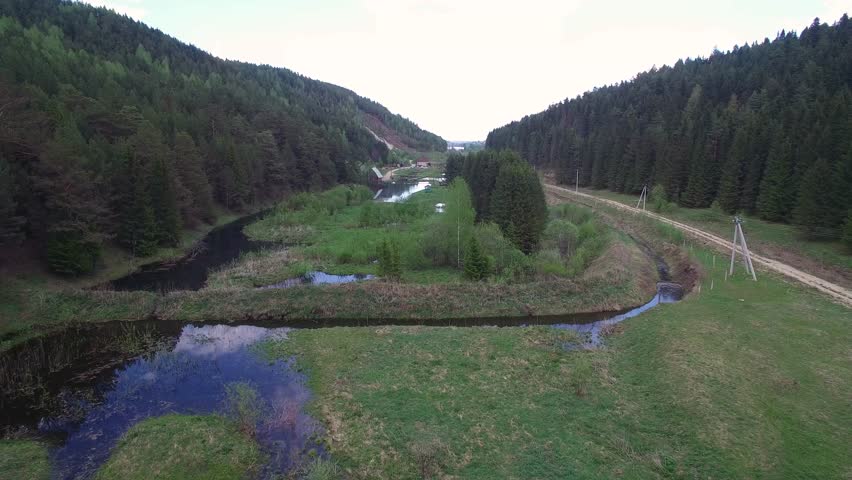 Mountains, Bridge And Alpine Meadow Near Ili River Valley In Ili ...