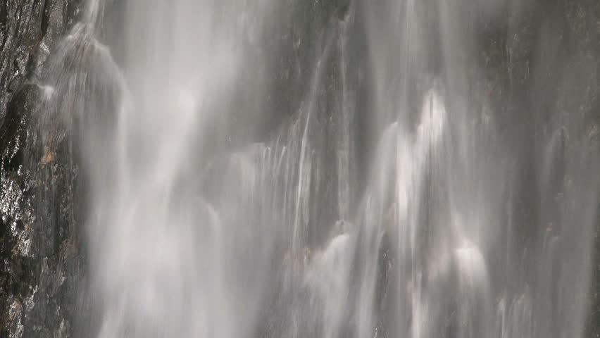 Close Up Of Falling Water As Water Wall At Skogafoss Waterfall In ...