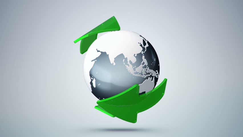 Loop Animated Recycle Symbol With Globe Stock Footage Video 738133 ...