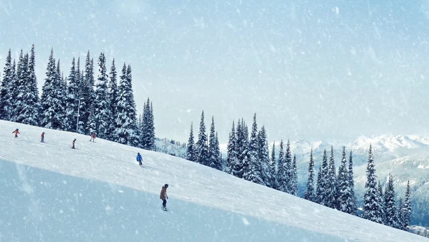 Winter Snow Landscape. High Quality Full CG Animation Showing Hills ...