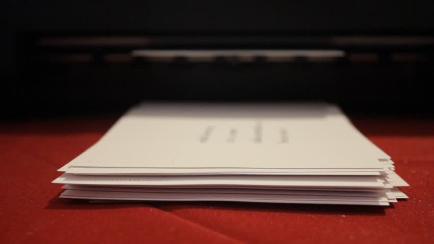 Printing Document Paper with Inkjet Stock Footage Video (100% Royalty ...