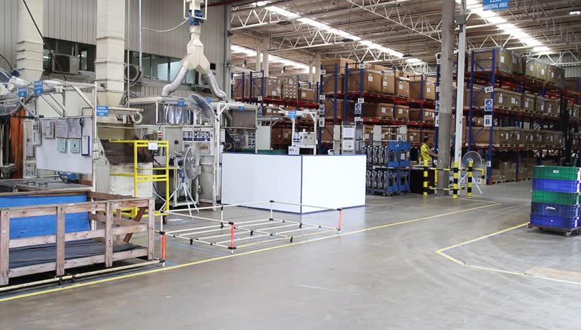 Loaders Transport Container With Paintwork On Warehouse Of Paint And ...