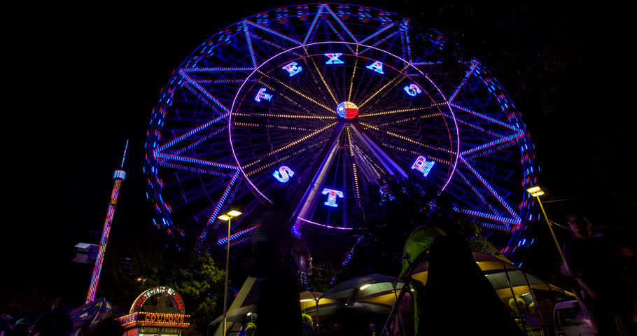 Stock video of state fair midway texas star ferris | 18484516 ...