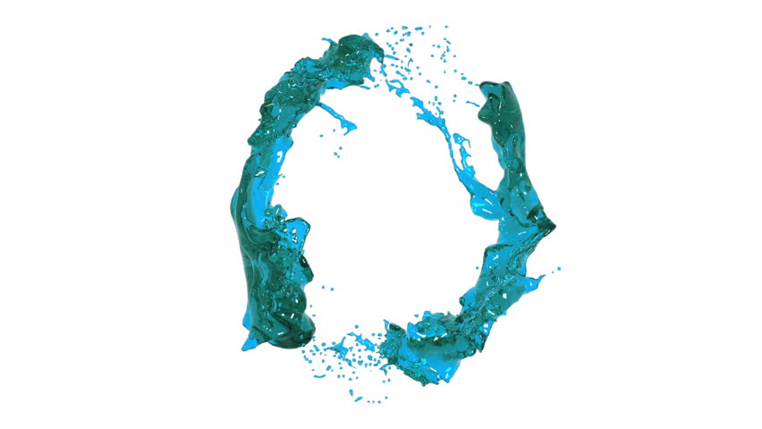 Stock Video Clip of blue liquid circle on white background. clear ...