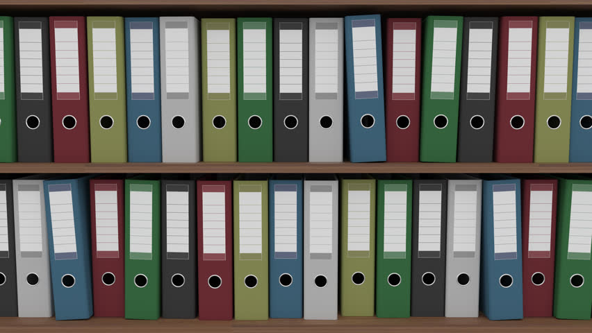 Office Binders Horizontal Dolly Shot. 4K Seamless Loop Able Animation ...