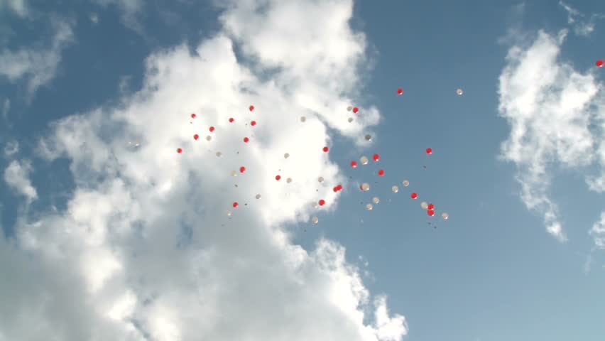 Stock video of helium balloons floating through the sky | 1897696 ...