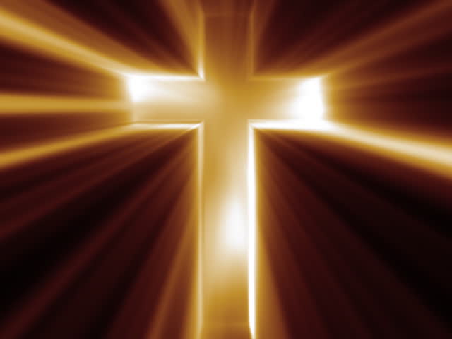 Illuminating Rays Behind Cross Stock Footage Video (100% Royalty-free ...
