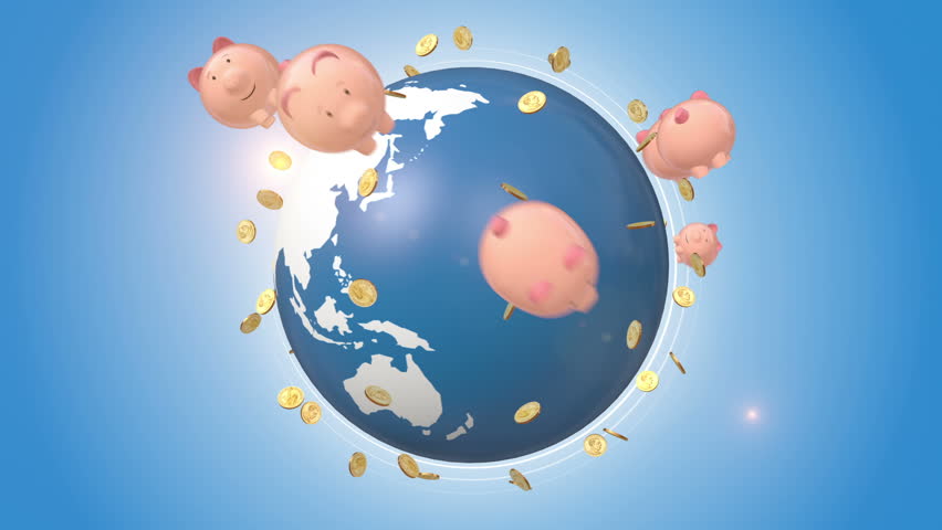 Dollar Coins Orbiting Around Globe Stock Footage Video (100% Royalty ...