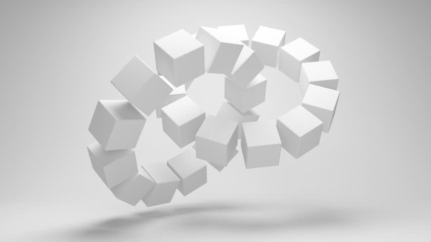 Abstract Geometric Shapes From Cubes In Rotation Stock Footage Video ...